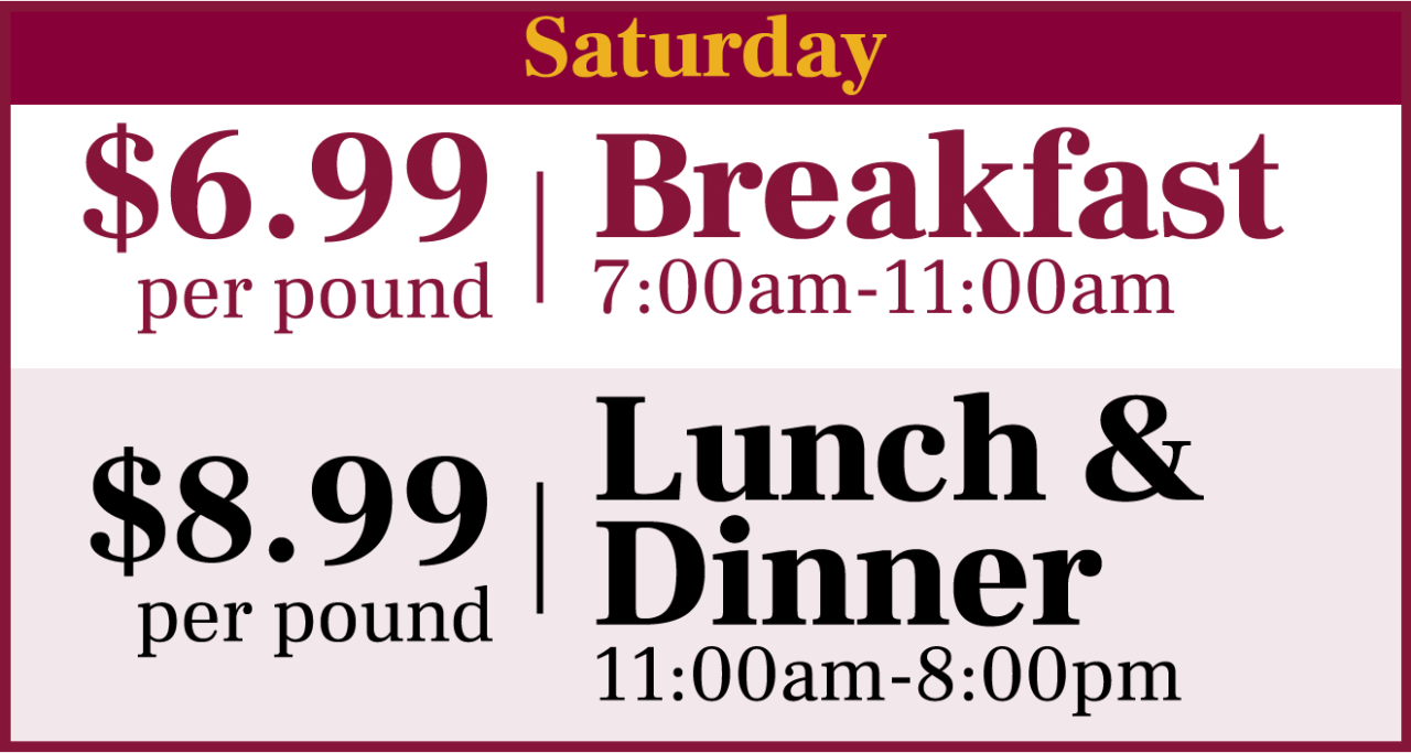 Smorgasbord Take-Out Meals