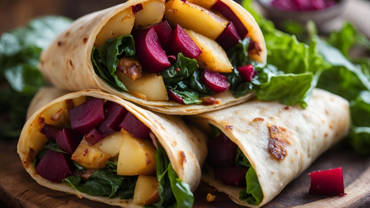 Meal Idea: Roasted Vegetable and Beet Wraps | Shady Maple